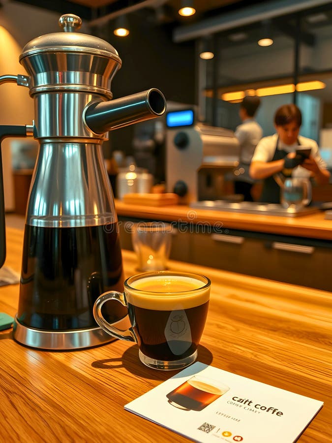 Premium Coffee Brewing Setup in a High-End Roastery Stock Illustration ...