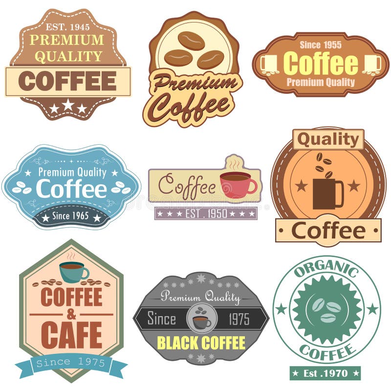 Premium Coffee Label Tag Sticker for Advertisement Stock Vector ...