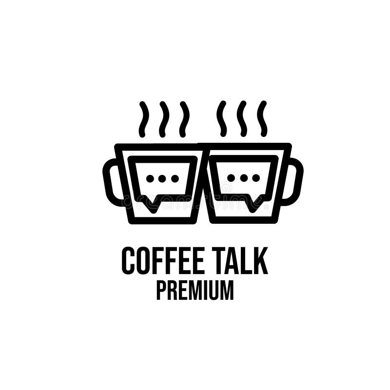 Premium Coffee Talk Simple Black Logo Design Isolated Background Stock ...
