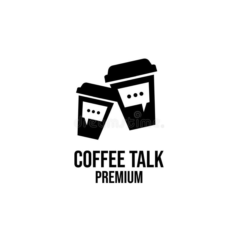 Premium Coffee Talk Simple Black Logo Design Isolated Background Stock ...