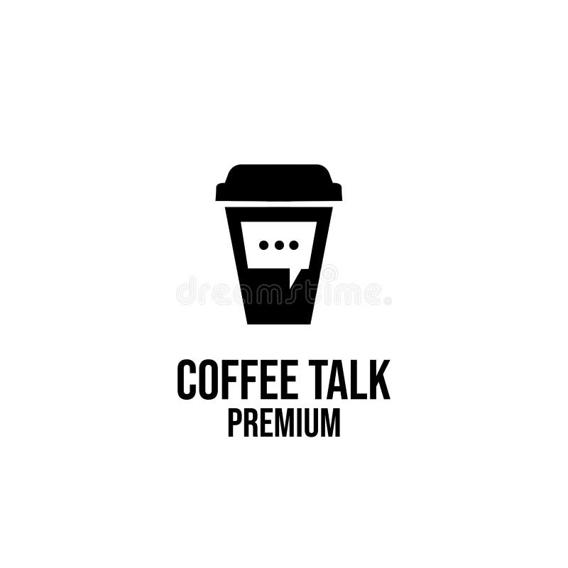 Premium Coffee Talk Simple Black Logo Design Isolated Background Stock ...