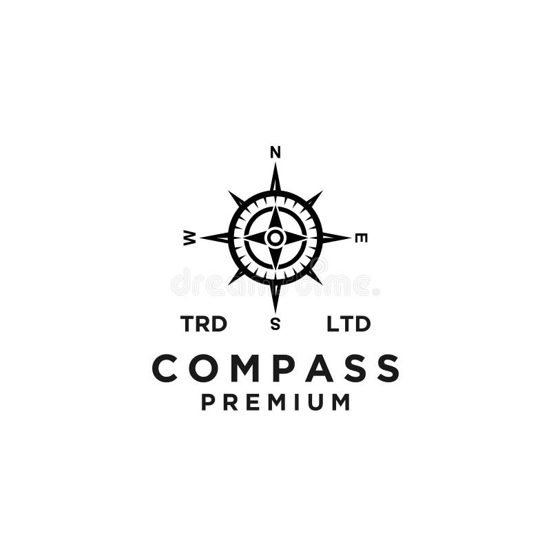 Premium Compass Vector Black Logo Icon Design Stock Illustration ...