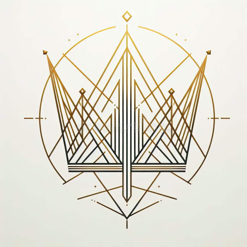 Premium Crown Outline with Symmetrical Form Stock Illustration ...