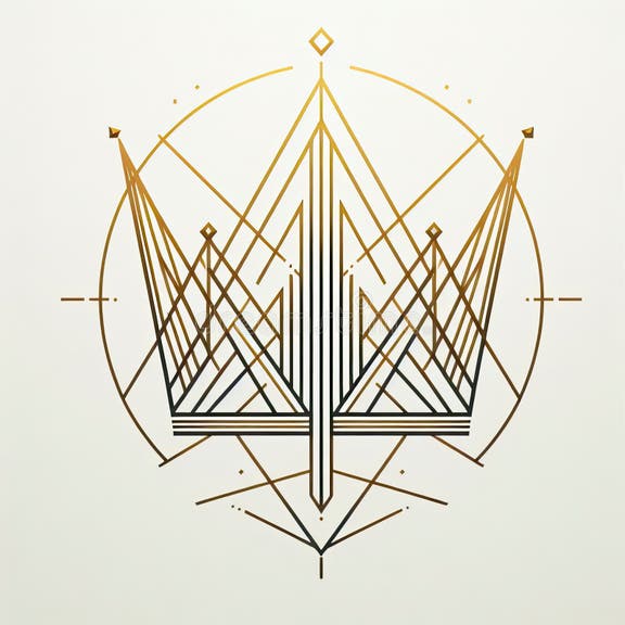 Premium Crown Outline with Symmetrical Form Stock Illustration ...