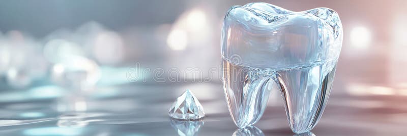 Premium Crystal Tooth Implant with Diamond-like Reflections and Soft ...