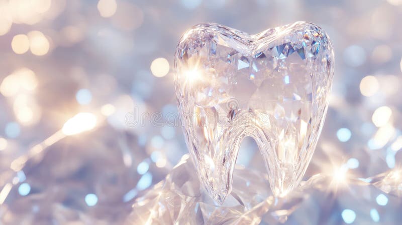 Premium Crystal Tooth Implant with Diamond-like Reflections in Soft ...