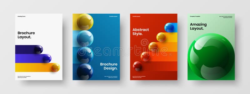 Premium 3D Spheres Handbill Layout Bundle Stock Vector - Illustration ...