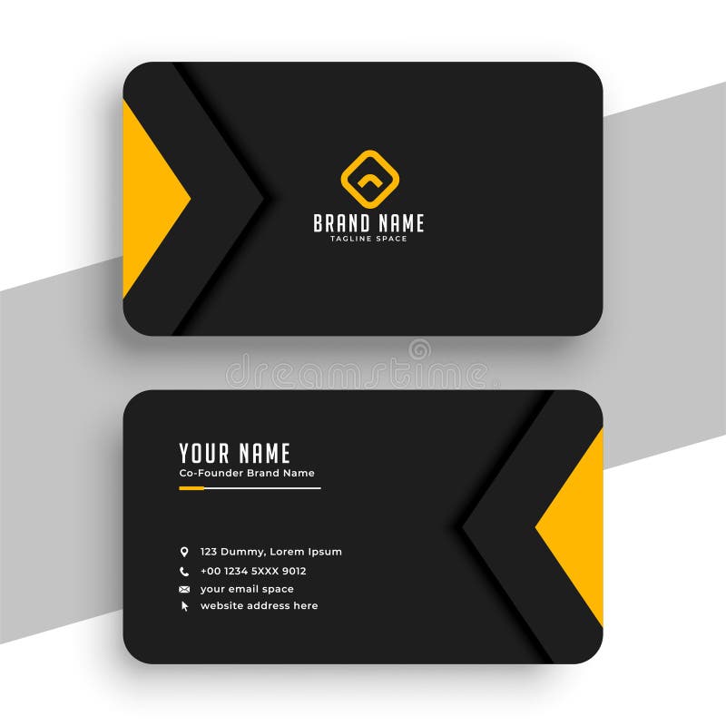 Premium Dark Black Business Card Layout for Corporate Identity Stock ...