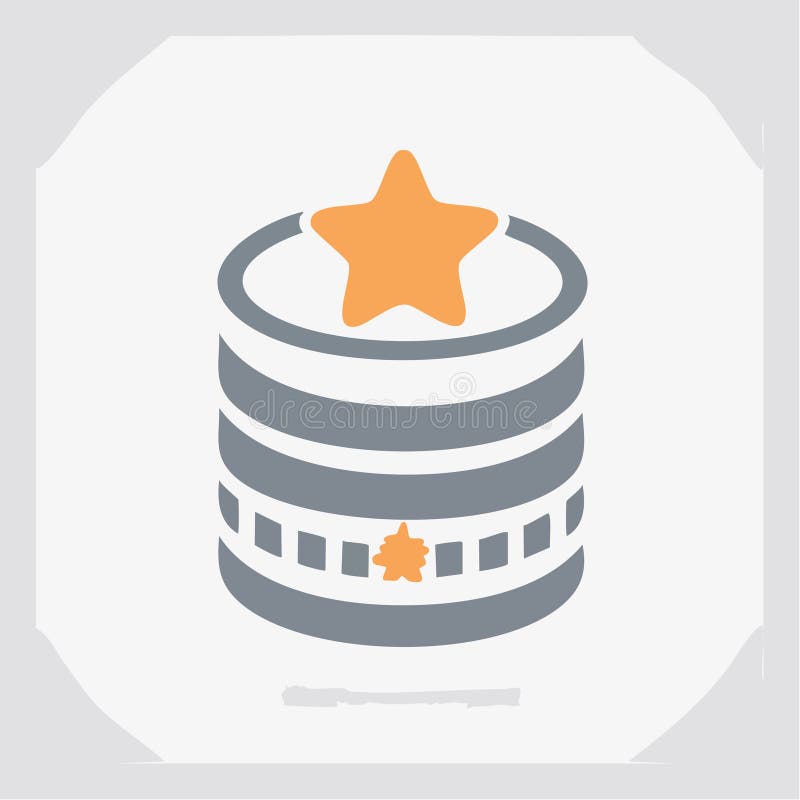 Premium Database Star Icon for Favorite Data Stock Photo - Illustration of orange, quality ...