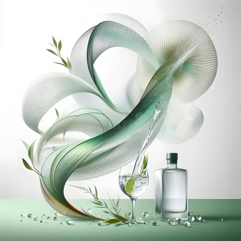 Crystal Clear Botanical Pour with Fresh Stream Pattern and ...