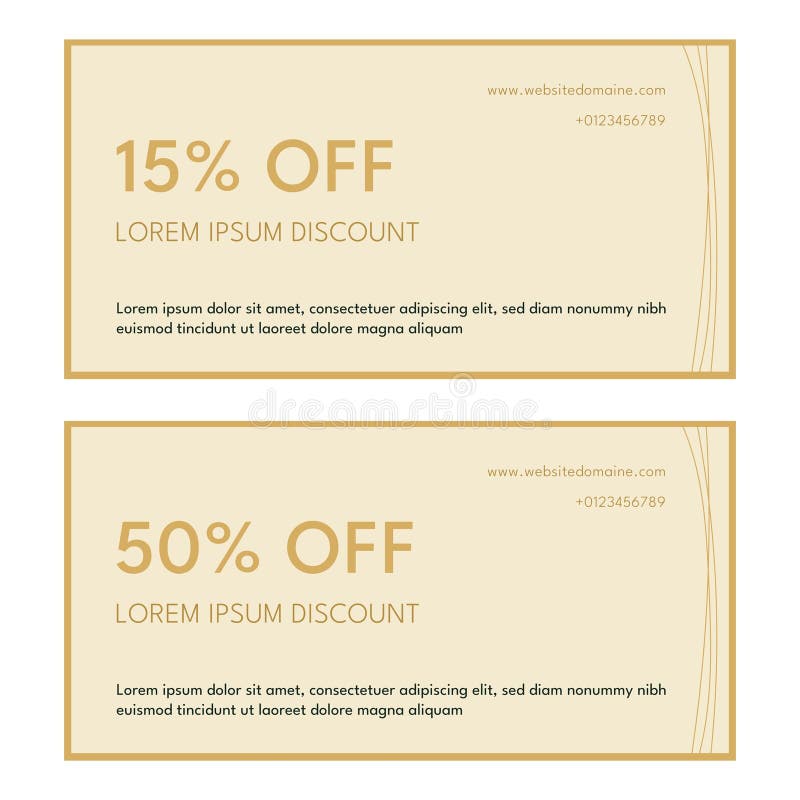 Gold Discount Voucher Templates Set Stock Illustration - Illustration ...