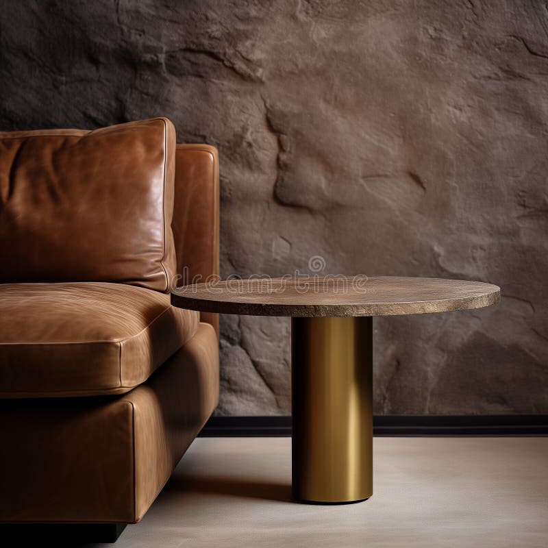 Premium Empty Side Table Product Display Podium with Stone Wall and ...