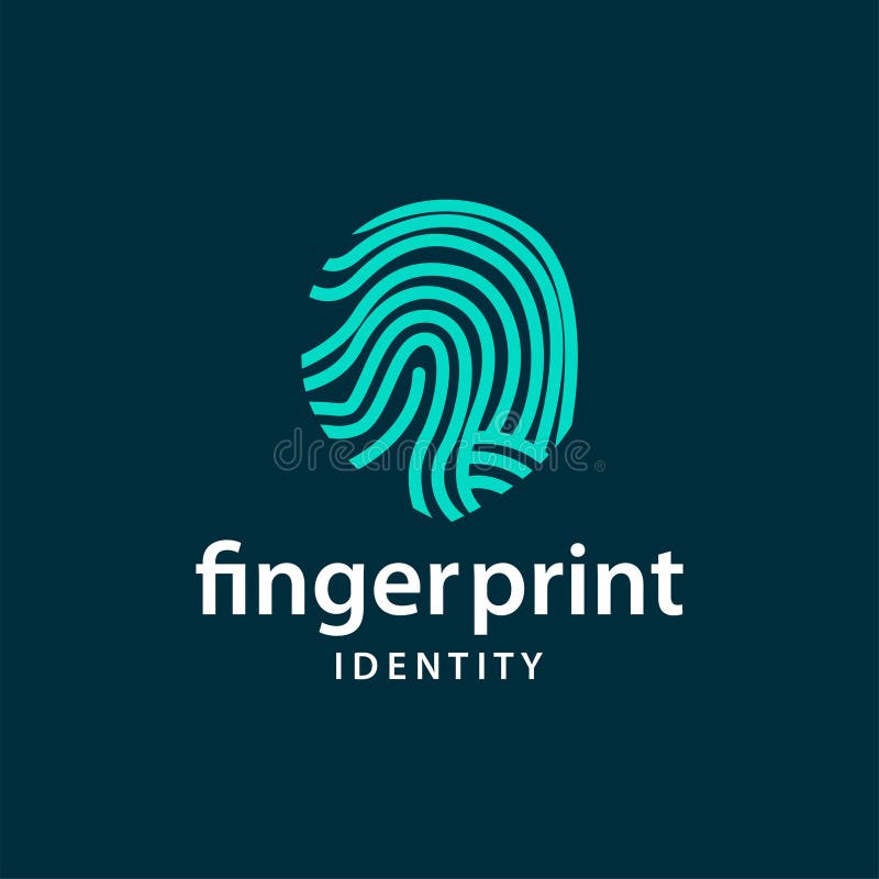 Premium Fingerprint Logo, Human Identity Design Simple Line Model ...