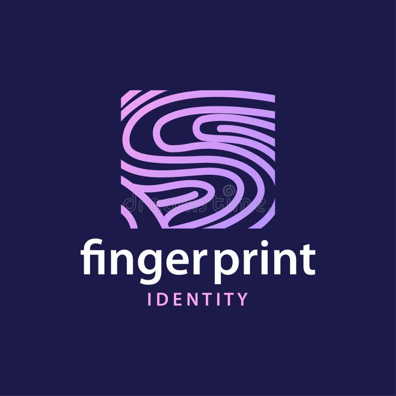 Premium Fingerprint Logo, Human Identity Design Simple Line Model ...