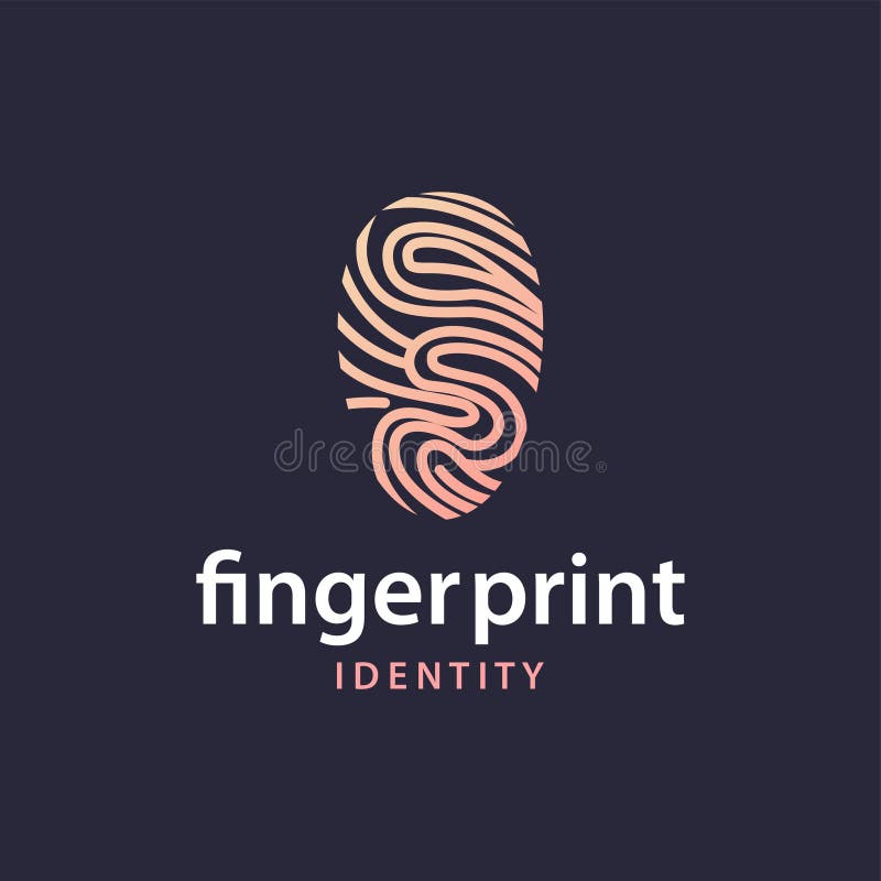 Premium Fingerprint Logo, Human Identity Design Simple Line Model ...