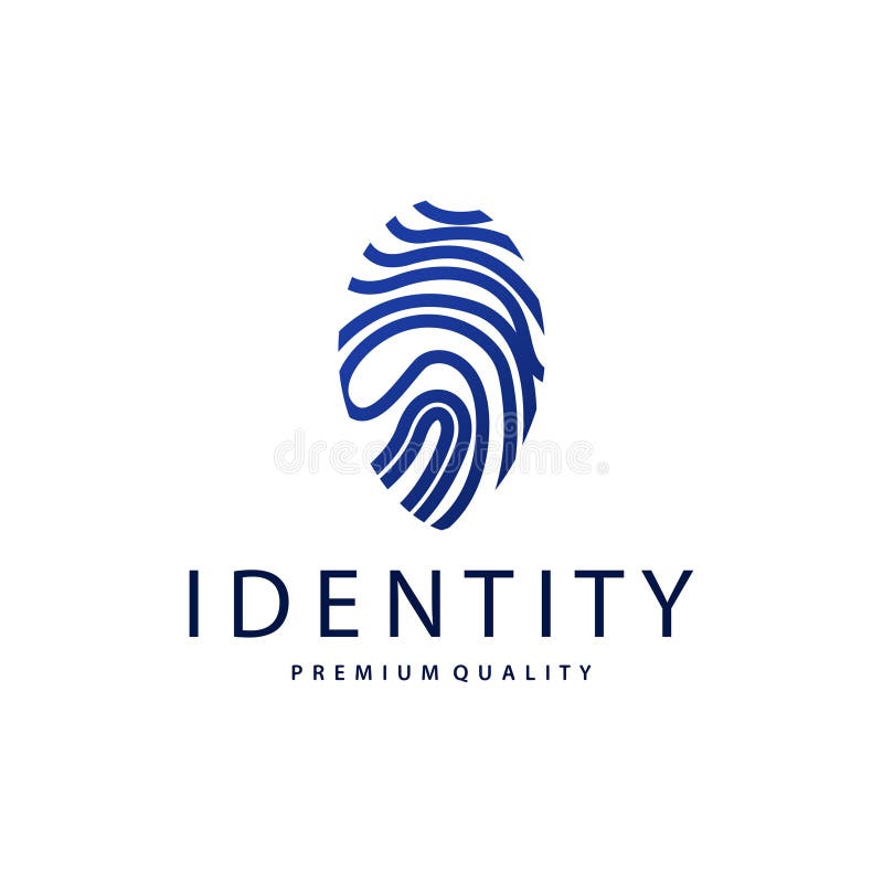 Premium Fingerprint Logo, Human Identity Design Simple Line Model ...