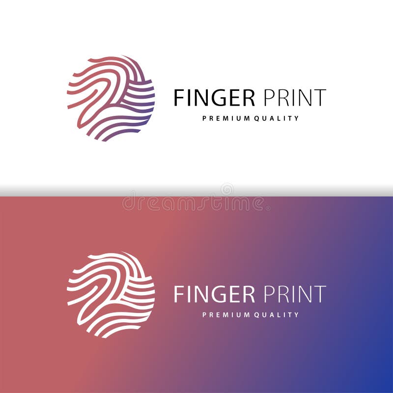 Premium Fingerprint Logo, Human Identity Design Simple Line Model ...