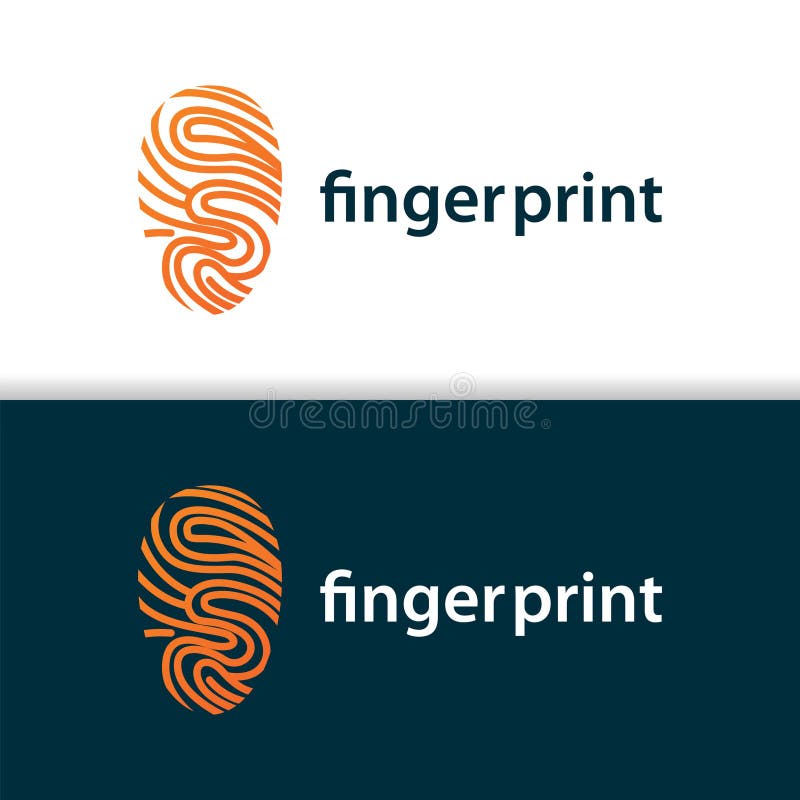 Premium Fingerprint Logo, Human Identity Design Simple Line Model ...