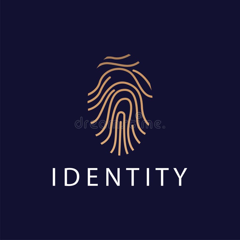 Premium Fingerprint Logo, Human Identity Design Simple Line Model ...