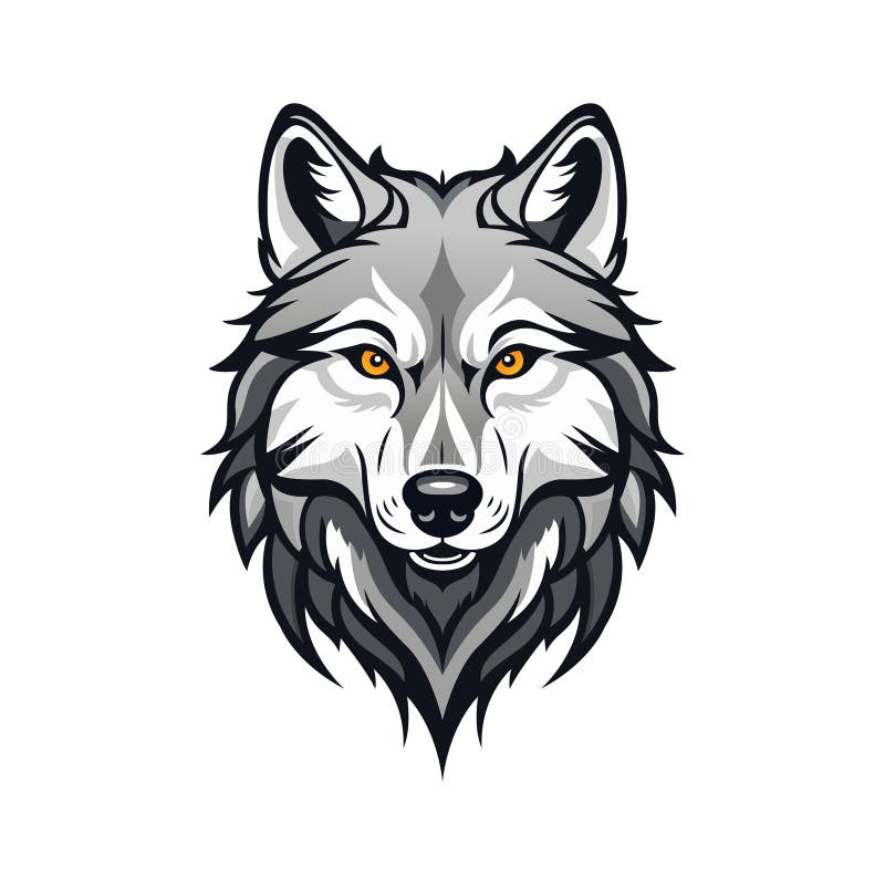Premium Flat Mascot Logo with a Wolf Face Stock Vector - Illustration of head, logo: 393928747