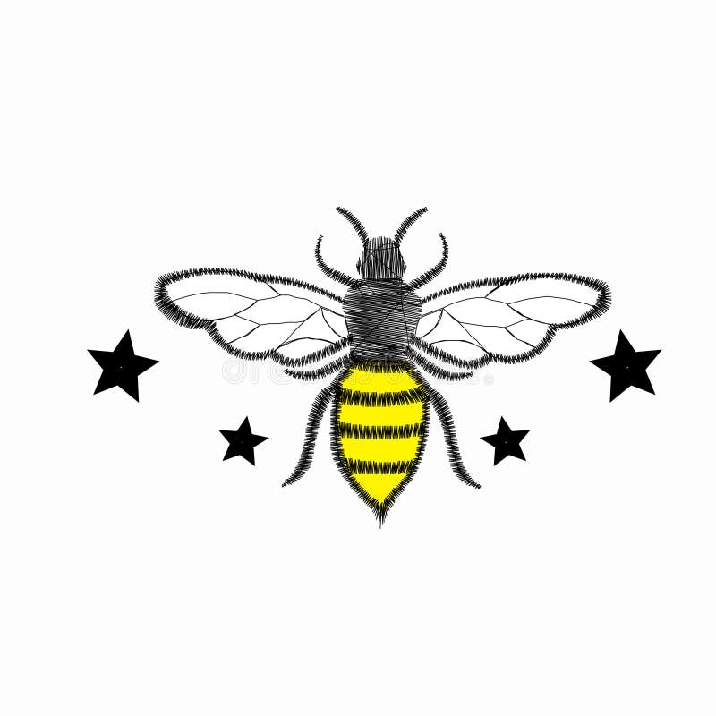 PREMIUM Fly Bee Sign Modern Logo Design with STAR Stock Illustration ...