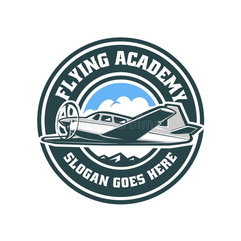 Premium Flying Academy Logo Vector. Ready Made Circle Emblem Logo for ...