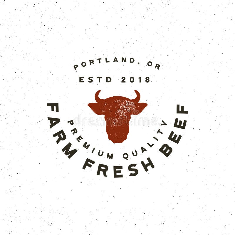 Premium Fresh Beef Label. Retro Styled Meat Shop Emblem. Vector ...