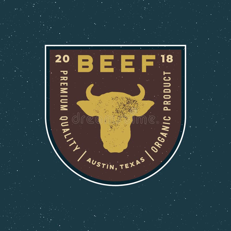 Premium Fresh Beef Label. Retro Styled Meat Shop Emblem. Vector ...