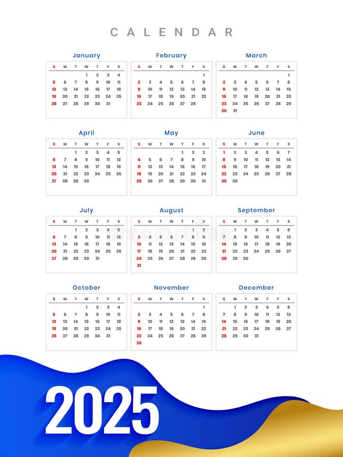 Premium 2025 Full Page Calendar Printable Template for Office Wall or ...
