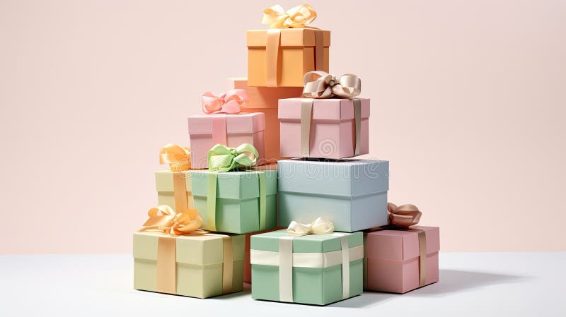 Premium Gift Box in Pastel Colors V3 Generrative Ai Stock Illustration ...
