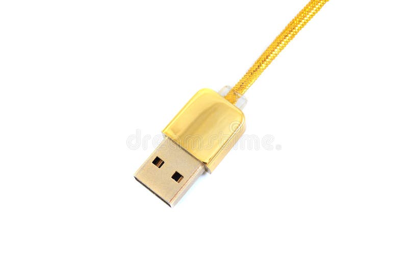 Premium Gold High Speed USB Cable Stock Image - Image of direct ...