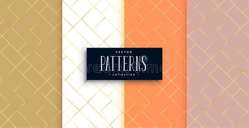 Premium Golden Diamond Shape Diagonal Lines Pattern Set Stock Vector ...