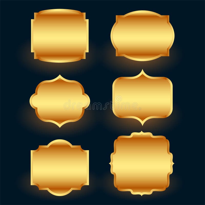 Label Frames Line Set Sticker Tag Outline Shape Stock Vector ...