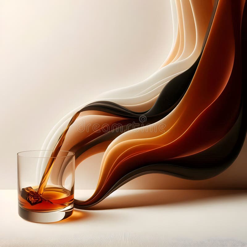 Premium Golden Spirit Pour with Abstract Flow Pattern and Sophisticated ...