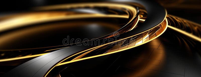 Premium Golden Tech Backdrop. Generative AI Stock Illustration ...