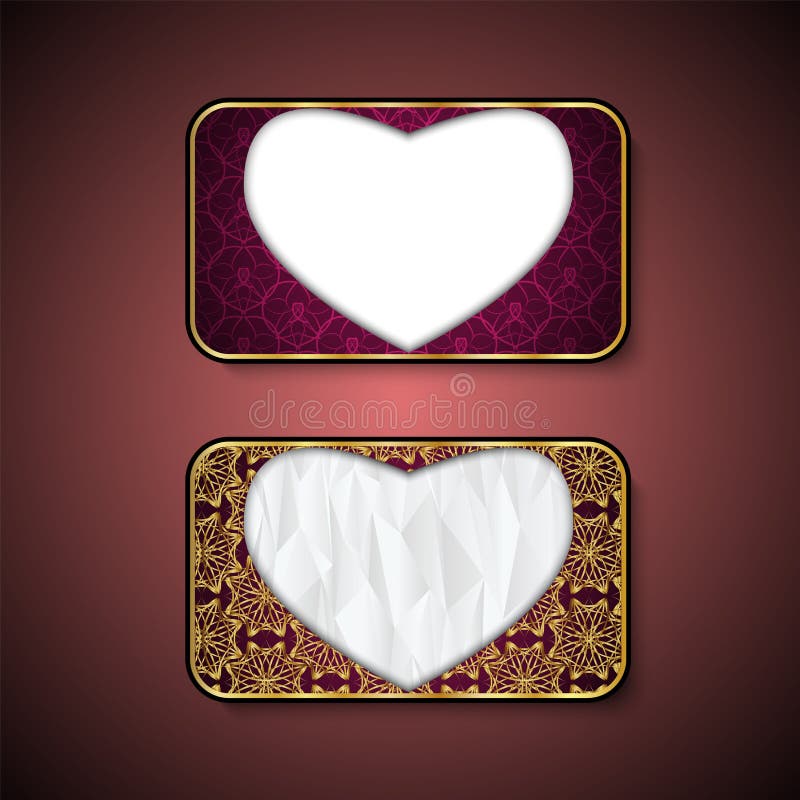 Premium Heart Luxury Cards,Retro Backgrounds.polygon. Stock Vector ...
