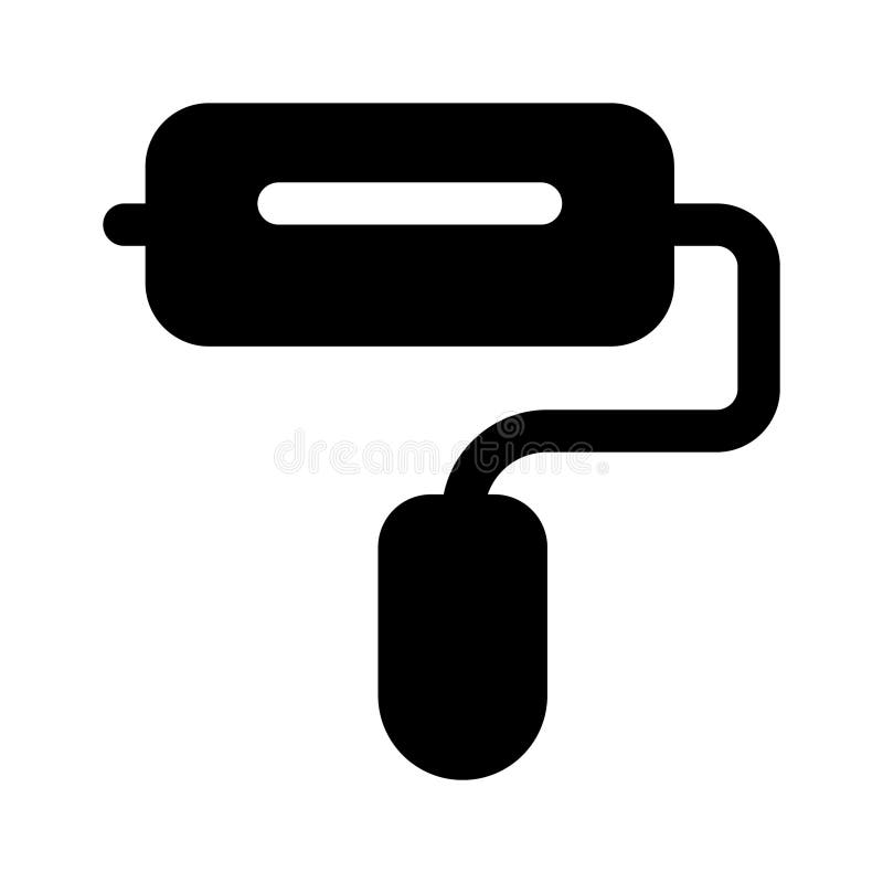 Paint Roller Trendy Icon, Glyph Style Isolated on White Background. Symbol for Your Web Site ...