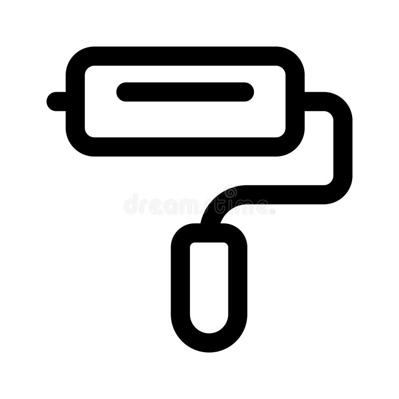 Paint Roller Trendy Icon, Glyph Style Isolated on White Background ...