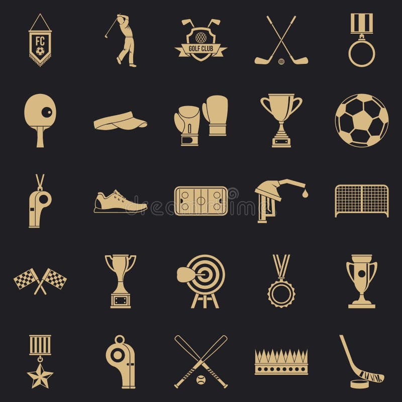 Premium Icons Set, Cartoon Style Stock Vector - Illustration of crown ...