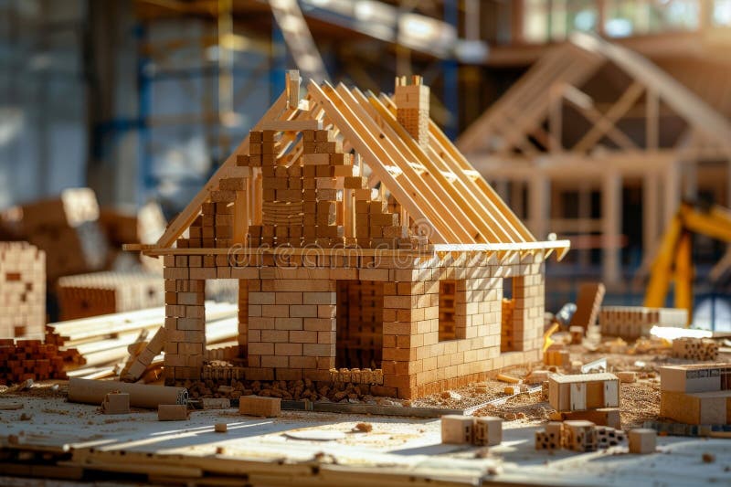 Premium Image of Brick House Construction Project in the Building ...
