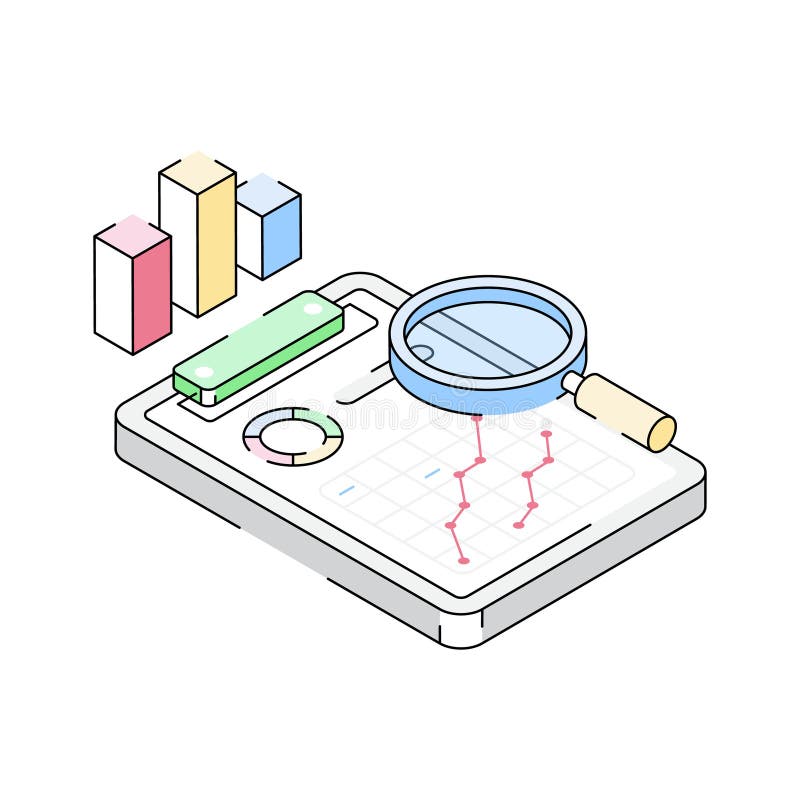 A Premium Isometric Icon Showing Analytical Report Stock Vector ...