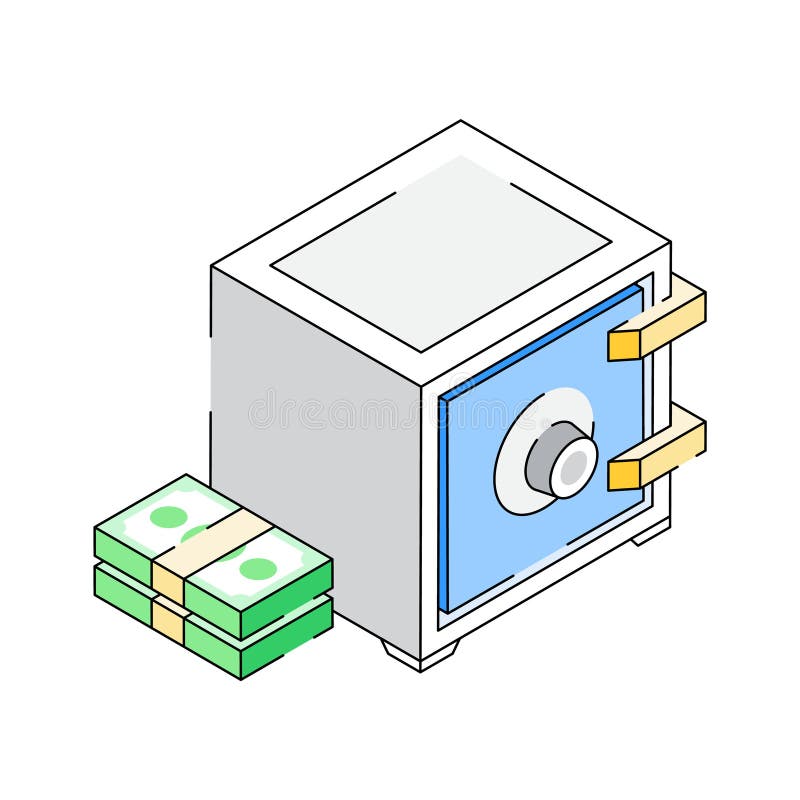 Premium Isometric Outline Icon Showing Bank Vault Stock Vector ...