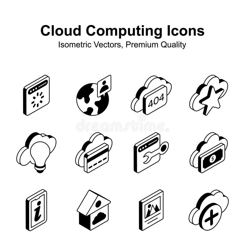 Premium Isometric Vectors Set of Cloud Computing, Ready To Use in ...
