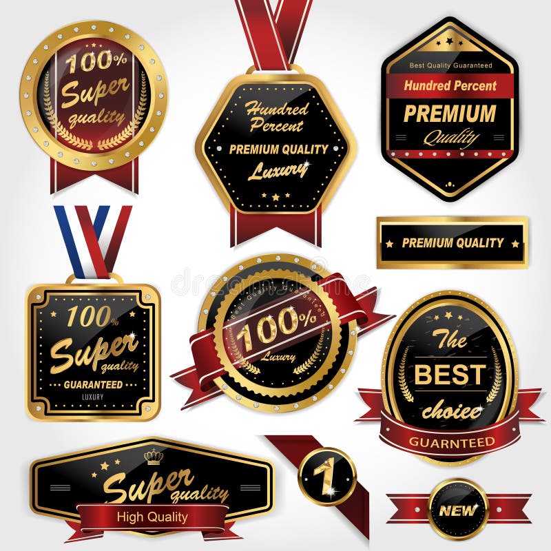 Premium labels set stock illustration. Illustration of promote - 70592957