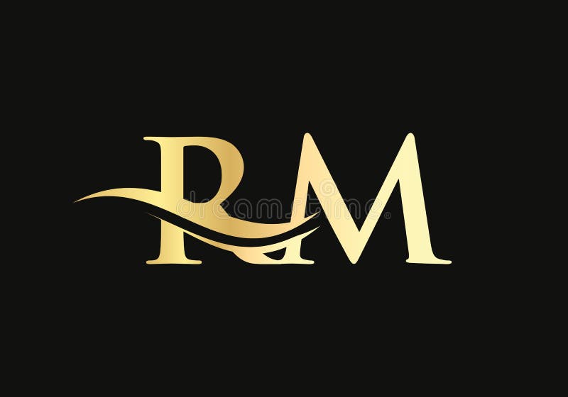 Premium Letter RM Logo Design with Water Wave Concept. RM Letter Logo ...