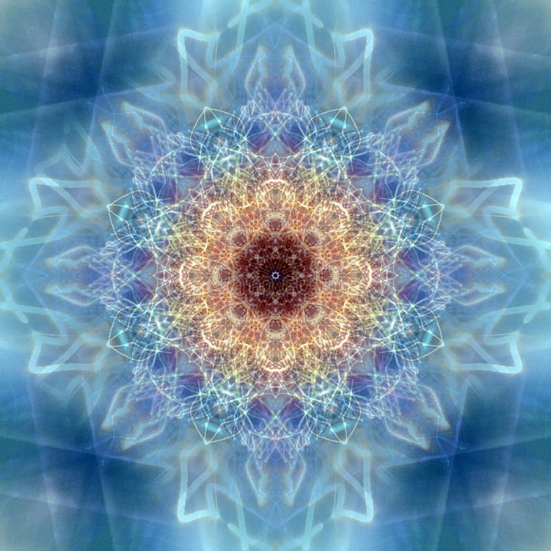 Premium Light Code Mandala Technology Pattern Tile Pavement Blue Star ...