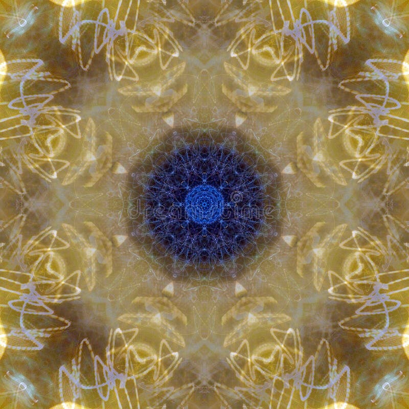 Premium Light Code Mandala Technology Pattern Tile Pavement Gold Blue ...