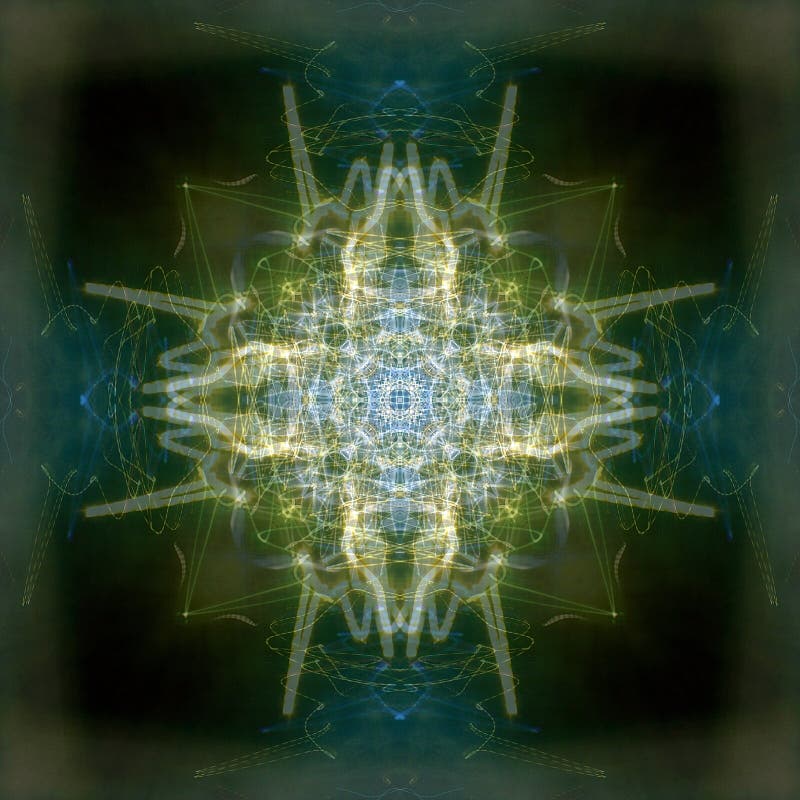 Premium Light Code Mandala Technology Pattern Tile Pavement Yellow ...