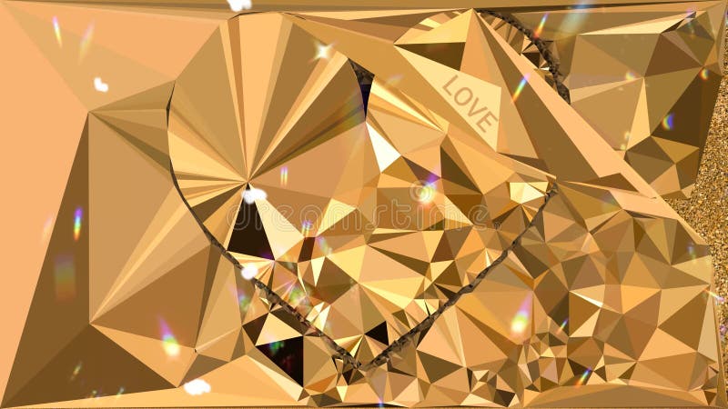 Gold Love Decorative Symbols Stock Illustration - Illustration of ...