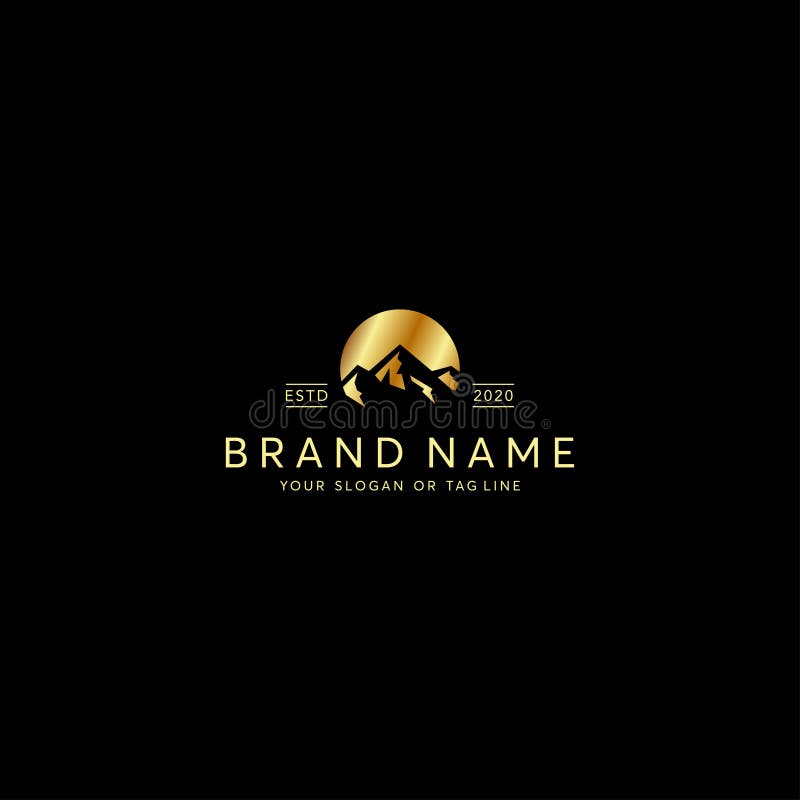 Premium Luxury Gold Mountain Logo Design Vector Stock Vector ...